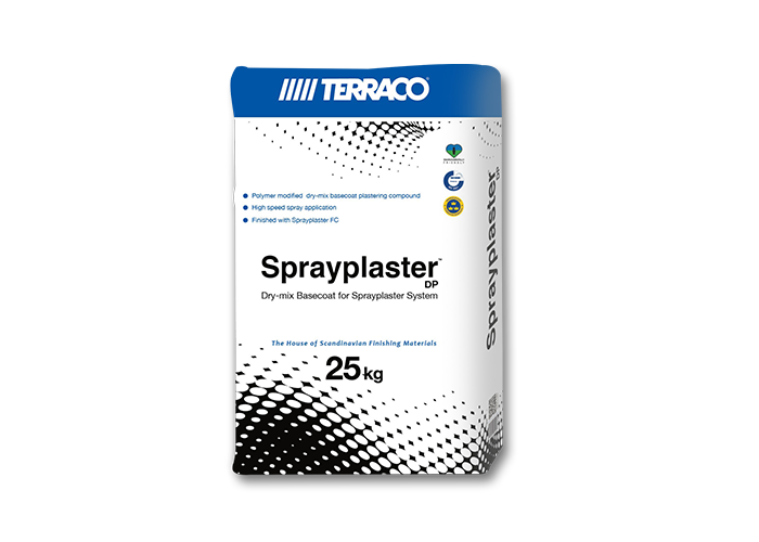 Sprayplaster DP (Basecoat) | Polymer enhanced, spray applied plaster